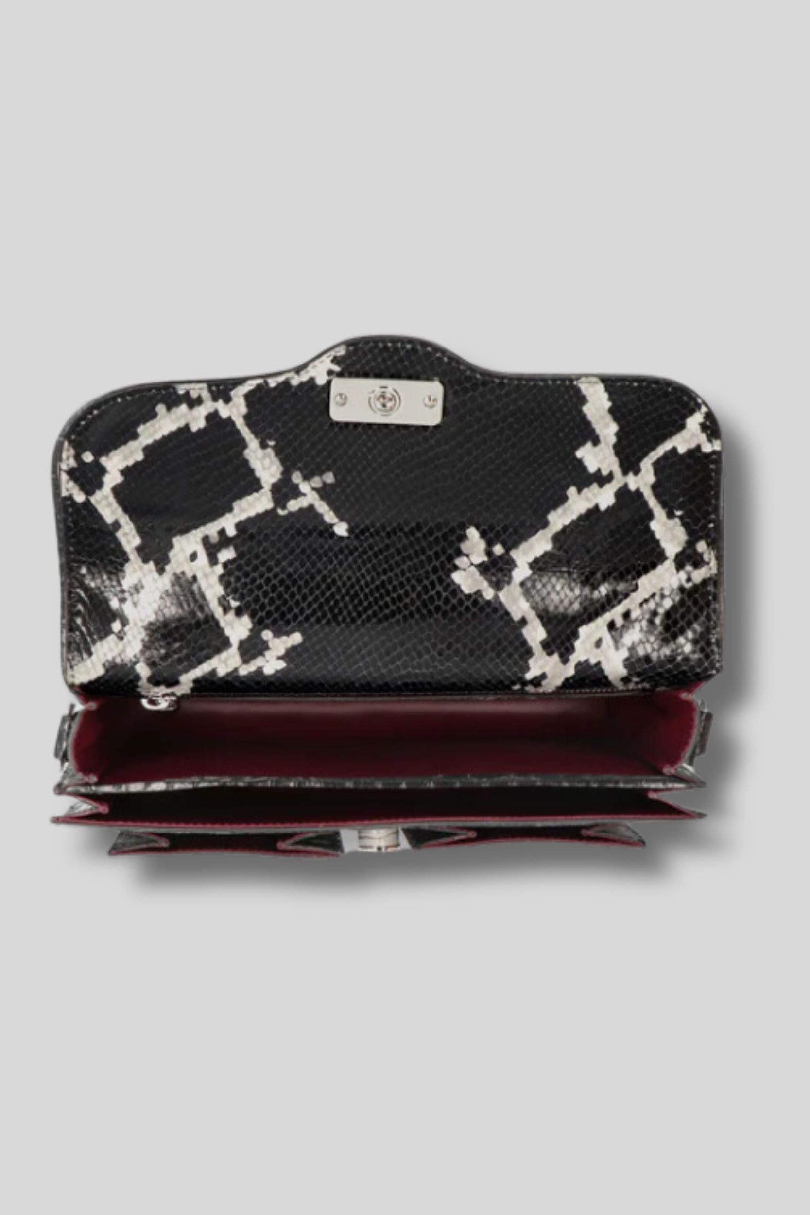 Grey-black python-print Le Capot bag